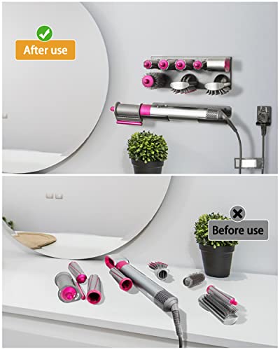 Storage Holder for Dyson Airwrap Wall Mount Stand for Dyson Air Wrap Curling Iron Accessories Organizer for Dyson Wrap Bracket Rack Bathroom Bedroom