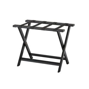 krollen industrial 24 1/2" x 15" x 20" black wood folding luggage rack