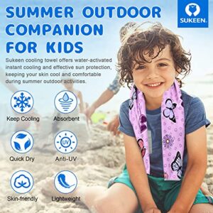 Sukeen Mini Cooling Towels (31 "x9),Kids Beach Towels,Soft Breathable Chill Towels,Microfiber Towels for Boys and Girls Sports,Running,Play,Exercise, School and More Activities.