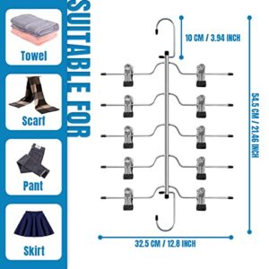 Heavy Duty Pants Skirt Hangers Sapce Saving,Shorts Hanger with Non Slip Adjustable Clips,Durable Trouser Hangers for Jeans, Slacks -8 Pack