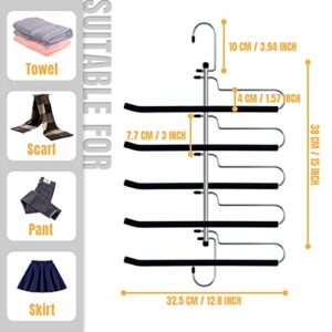 Heavy Duty Pants Skirt Hangers Sapce Saving,Shorts Hanger with Non Slip Adjustable Clips,Durable Trouser Hangers for Jeans, Slacks -8 Pack