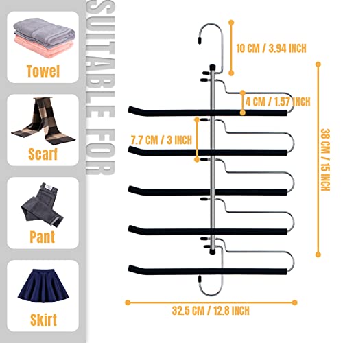 Heavy Duty Pants Skirt Hangers Sapce Saving,Shorts Hanger with Non Slip Adjustable Clips,Durable Trouser Hangers for Jeans, Slacks -8 Pack