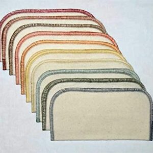 2 Ply Organic Cotton Flannel Washable Baby Wipes 8x8 Inches Set of 10 Assorted Earthtones Edging