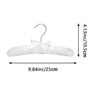 Shusmda 5Pcs Luxury Satin-Padded Children's Clothes Kids' Cloth Hook Hanger Wardrobe Organiser-White