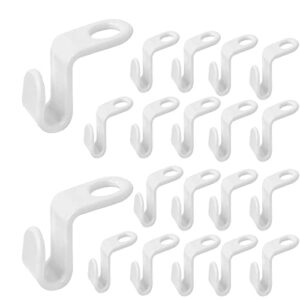 jckd 20pack white hanger hook, plastic hanger connector, hanger, closet organizer, hanger storage space wardrobe, hanger storage space hangers connect to organize clothes.