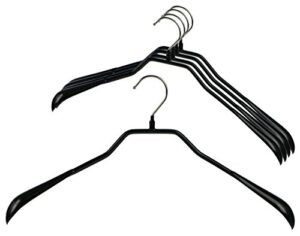 mawa by reston lloyd bodyform series non-slip space-saving clothes hanger for jackets, suits & coats, 16-1/2", style 42/l, set of 5, black