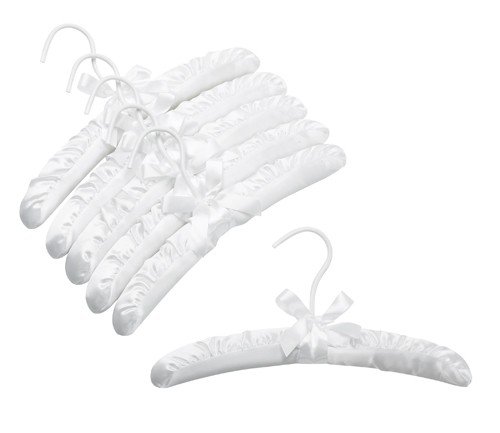 Only Hangers® 12" White Children's Satin Padded Hangers - Pack of (6)