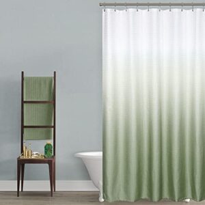 mrs.naturall sage green boho spring shower curtains for bathroom ombre waterproof liner bath decor textured fabric shower curtain sets with hooks machine washable 70 x 72 inch long