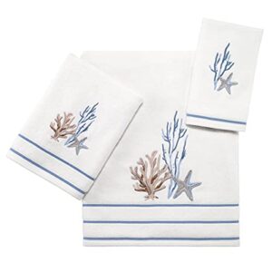 Avanti Linens - Fingertip Towel, Soft & Absorbent Cotton Towel (Abstract Coastal Collection)