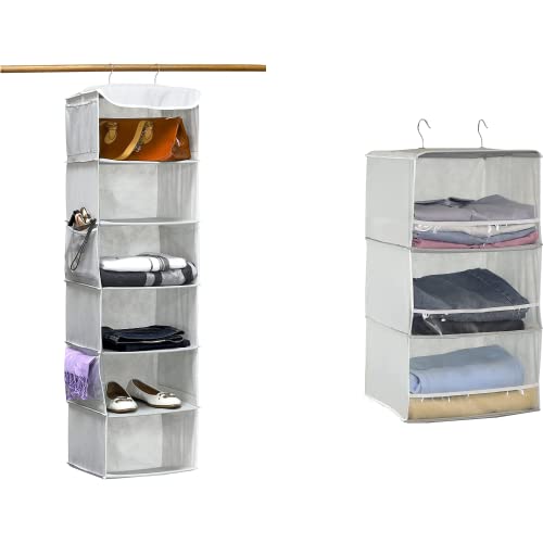 Simple Houseware Hanging Closet Organizers Storage, 6 Shelves + 3 Shelves