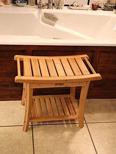 Bamboo Shower Bench w/Side Handles