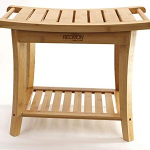 Bamboo Shower Bench w/Side Handles