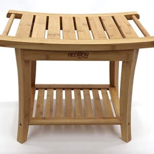 Bamboo Shower Bench w/Side Handles