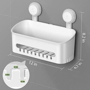 LUXEAR Shower Caddy Suction Cup NO-Drilling Removable Shower Shelf Powerful Heavy Duty Hold up to 22lbs with 4 pack update suction cup hooks shower suction hooks