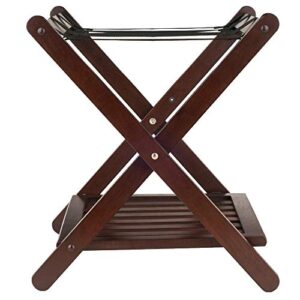 Winsome Solid Wood Remy Luggage Rack with Shelf in Cappuccino