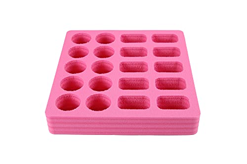 Polar Whale Lotion and Body Spray Stand Organizer Large Tray Pink Durable Foam Washable Waterproof Insert for Home Bathroom Bedroom Office 12.3 x 11.75 x 2 Inches 20 Slots