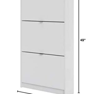 Tvilum Bright 3 Drawer Shoe Cabinet, White