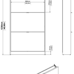 Tvilum Bright 3 Drawer Shoe Cabinet, White