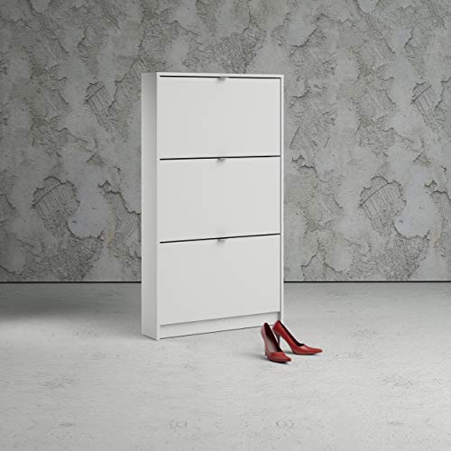 Tvilum Bright 3 Drawer Shoe Cabinet, White