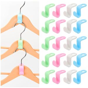 diampure clothes hanger connector hooks, 40 pcs hanger extenders, cascading clothes hangers, space saver for wardrobe clothes closet (mix color)