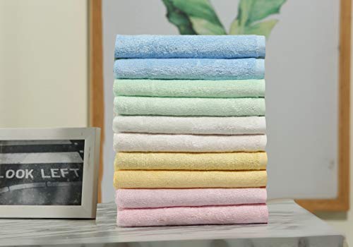 100% Bamboo Fiber Fade-Resistant Super Soft and High Absorbent Multi-Purpose Fingertip Towels, 8 Washcloths Face Cloths (10inch x 10inch).8Pieces