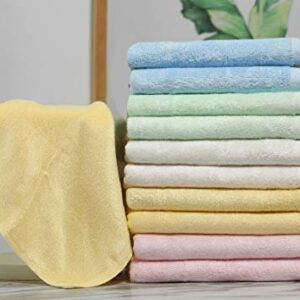 100% Bamboo Fiber Fade-Resistant Super Soft and High Absorbent Multi-Purpose Fingertip Towels, 8 Washcloths Face Cloths (10inch x 10inch).8Pieces