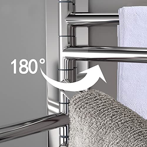 Swivel Towel Rack for Bathroom OHIYO 14inch 4 Arm Swing Out Towel Rack Wall Mounted SUS304 Stainless Steel Space Saving Swing Arm Towel Rack Towel Holder for Bathroom