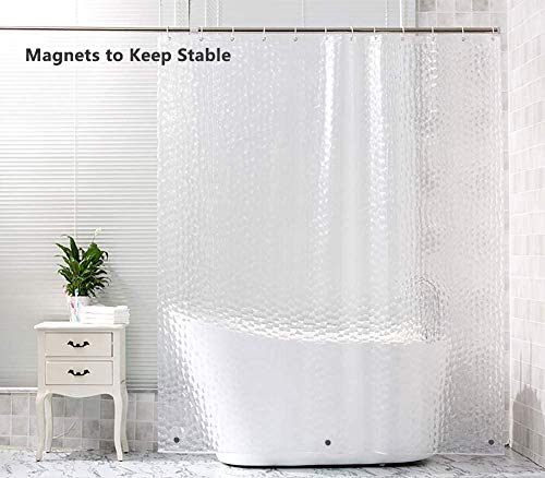 Ryhpez Shower Curtain Liner - Clear Shower Curtain Set with Hooks | 72"x72"