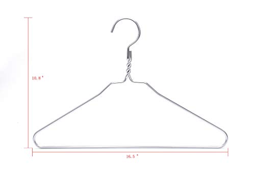 Quality Hangers Silver Aluminum Metal Coat Hangers Heavy Duty Suit Hangers 10 Pack (Adult Size Coat Hanger)