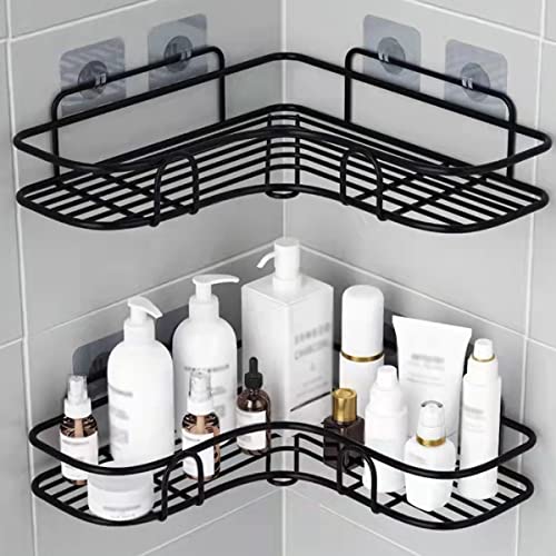 FRGMNT 4pc Bathroom Shelf, Shower Caddy Rack, Bathroom Kitchen No Punching Triangle Storage Rack