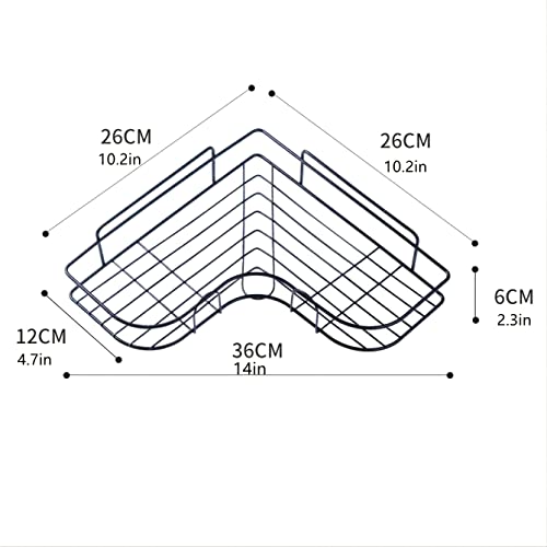 FRGMNT 4pc Bathroom Shelf, Shower Caddy Rack, Bathroom Kitchen No Punching Triangle Storage Rack