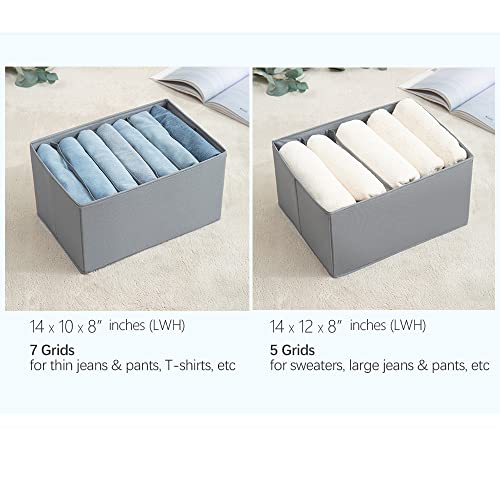 Wardrobe Clothes Drawer Organizers for Closet Clothing T-shirts Jeans Foldable, 4 Pack