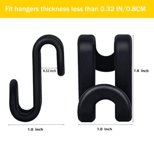 100 Pcs Clothes Hanger Connector Hooks, Wardrobe Hanger Extender Clips, Cascading Connection Hooks for Clothes Cabinet Closet Organizer Space Savers Outfit Hangers Accessory (Black)