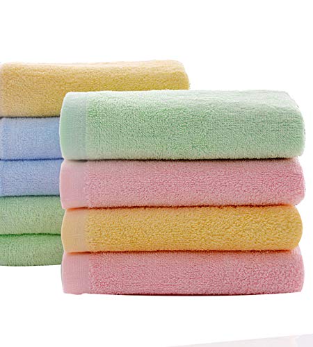 Hand Towels, YiYaYo Bamboo Washcloth Hand Towel Set [ 8-Pack, 10'' x 20''], Multi-Purpose Fingertip Towels, Super Softness Face Cloths, Towels for Baby, Kids, Bathroom, Hote, Spa, Kitchen, and More