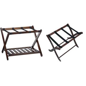 winsome remy shelf luggage rack, cappuccino & wood scarlett storage/organization, antique, walnut