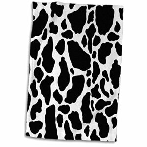 3d rose black and white cow print twl_15424_1 towel, 15" x 22"