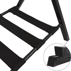 Heavy Duty Luggage Rack Folding Metal Suitcase Luggage Stand with Storage Shelf-2 Tiers, Black