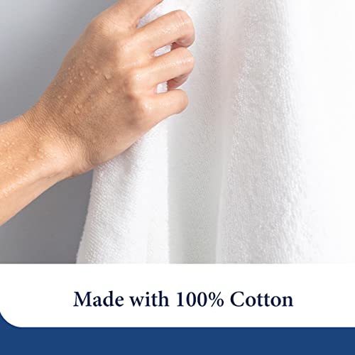 Cosy House Collection 2-Pack Essential Cotton Washcloth Towel Set - Ultra Soft, Absorbent & Quick Drying - Luxury 100% Cotton Plush Towel - for Bathroom, Shower & Kitchen (Washcloth, White)