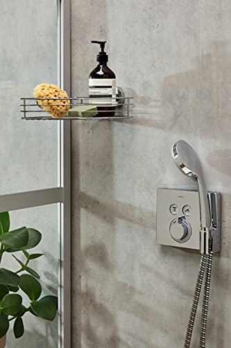 Bari Shower Corner Shelf Vacuum-Loc, Shower Organizer, Shower Corner Caddy, Shower Holder Organizer, Shower Holder, adhesive Shower Shelf, Shampoo holder, rustproof, chrome steel