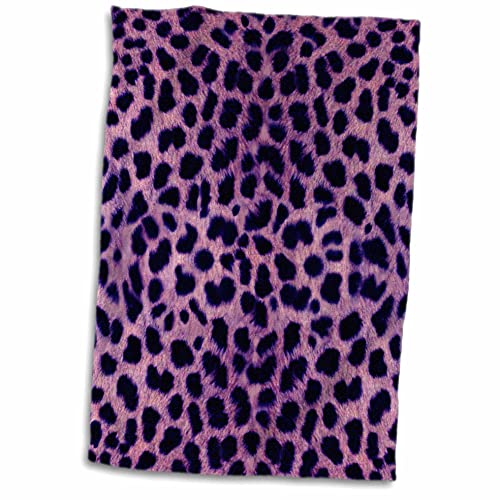 3D Rose Purple Cheetah Animal Print TWL_20342_1 Towel, 15" x 22"