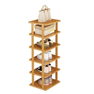 c-larss 6 layers bamboo shelf waterproof entryway great load storage shoe rack yellow