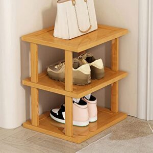 C-LARSS 6 Layers Bamboo Shelf Waterproof Entryway Great Load Storage Shoe Rack Yellow