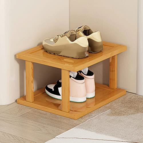 C-LARSS 6 Layers Bamboo Shelf Waterproof Entryway Great Load Storage Shoe Rack Yellow