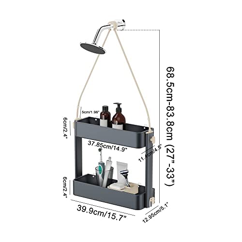 SINOART Anti-Swing Hanging Shower Caddy, Over Head Shower Caddy，Shower Storage Rack Basket，Rustproof，for Razor and Sponge, 2023 Model