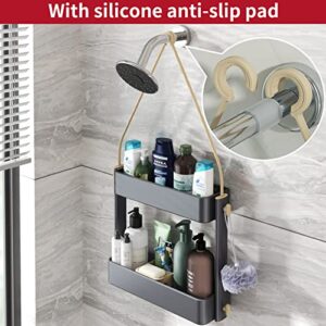 SINOART Anti-Swing Hanging Shower Caddy, Over Head Shower Caddy，Shower Storage Rack Basket，Rustproof，for Razor and Sponge, 2023 Model