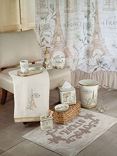 Avanti Linens - Fingertip Towel, Soft & Absorbent Cotton Towel (Paris Botanique Collection, Ivory)