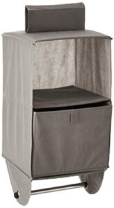 homz clothes bar and drawer, grey 2 shelf hanging closet organizer (3817402)