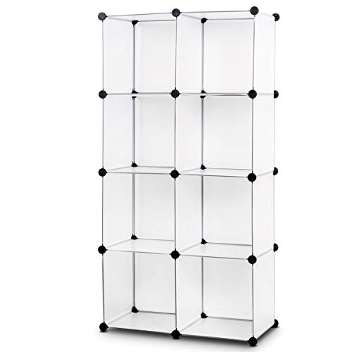 GOFLAME Cube Storage DIY Portable Adjustable Closet Storage Organizer, Clothes Cabinet Wardrobe Cloest,White