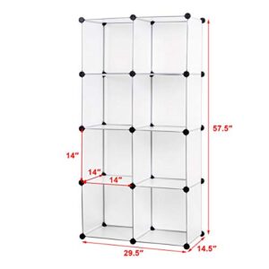 GOFLAME Cube Storage DIY Portable Adjustable Closet Storage Organizer, Clothes Cabinet Wardrobe Cloest,White