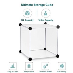 GOFLAME Cube Storage DIY Portable Adjustable Closet Storage Organizer, Clothes Cabinet Wardrobe Cloest,White